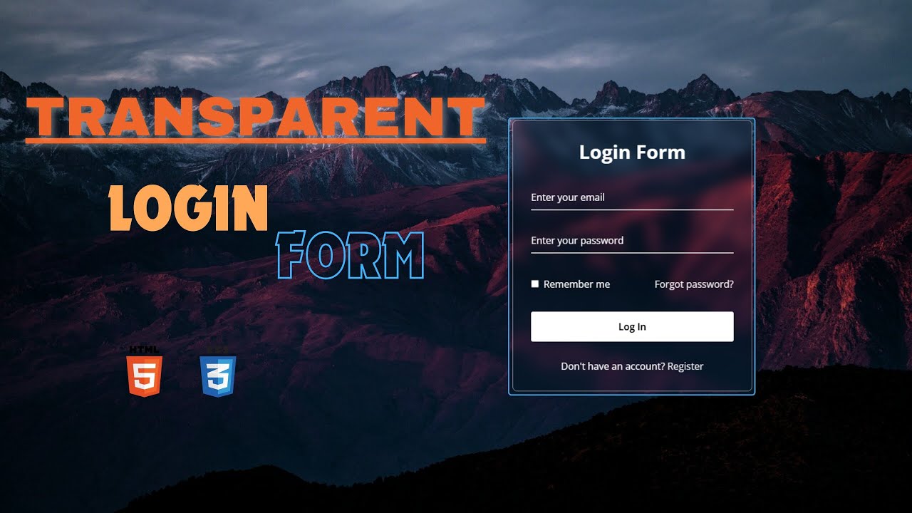 Create a Stylish Transparent Login Form with HTML & CSS! | HTML CSS Tutorial | Hack By code