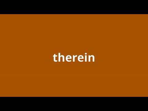 what is the meaning of therein