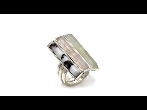 Studio Barse Set of 3 Geometric Gem Stack Rings
