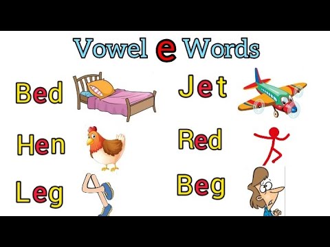 Short Vowel e Sound words | Short vowel `e´sound with pictures | "e" sound CVC Words with pictures |