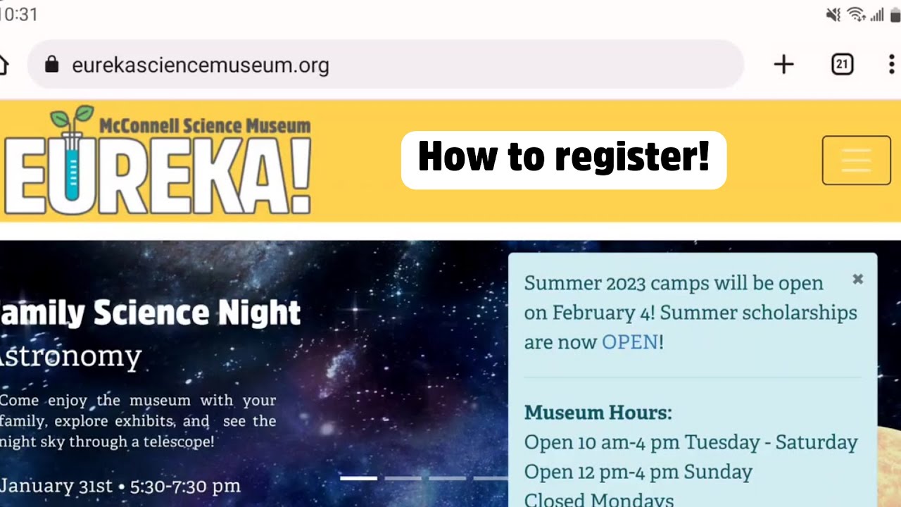 How to register for programs at EUREKA!