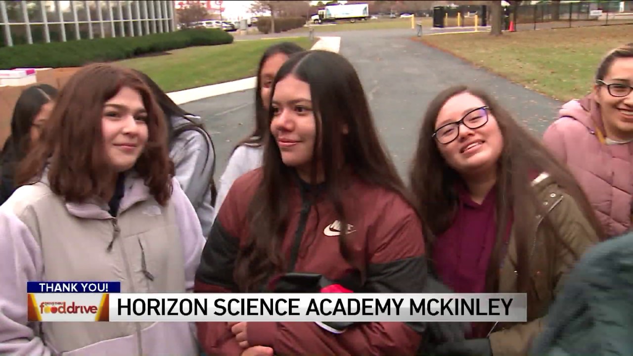 Horizon Science Academy McKinley Park drops off donations at WGN Food Drive 2019