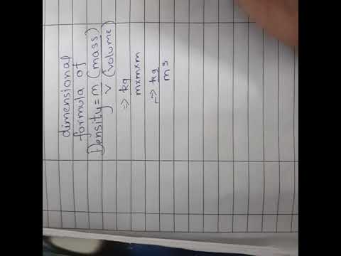 dimensional formula /density/class 11th/units and measurements/