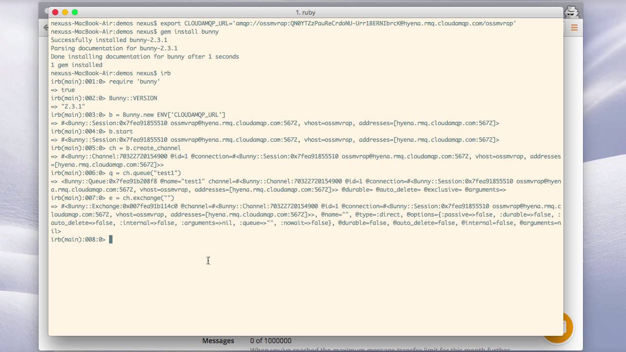 Getting Started with RabbitMQ and CloudAMQP: Ruby & bunny