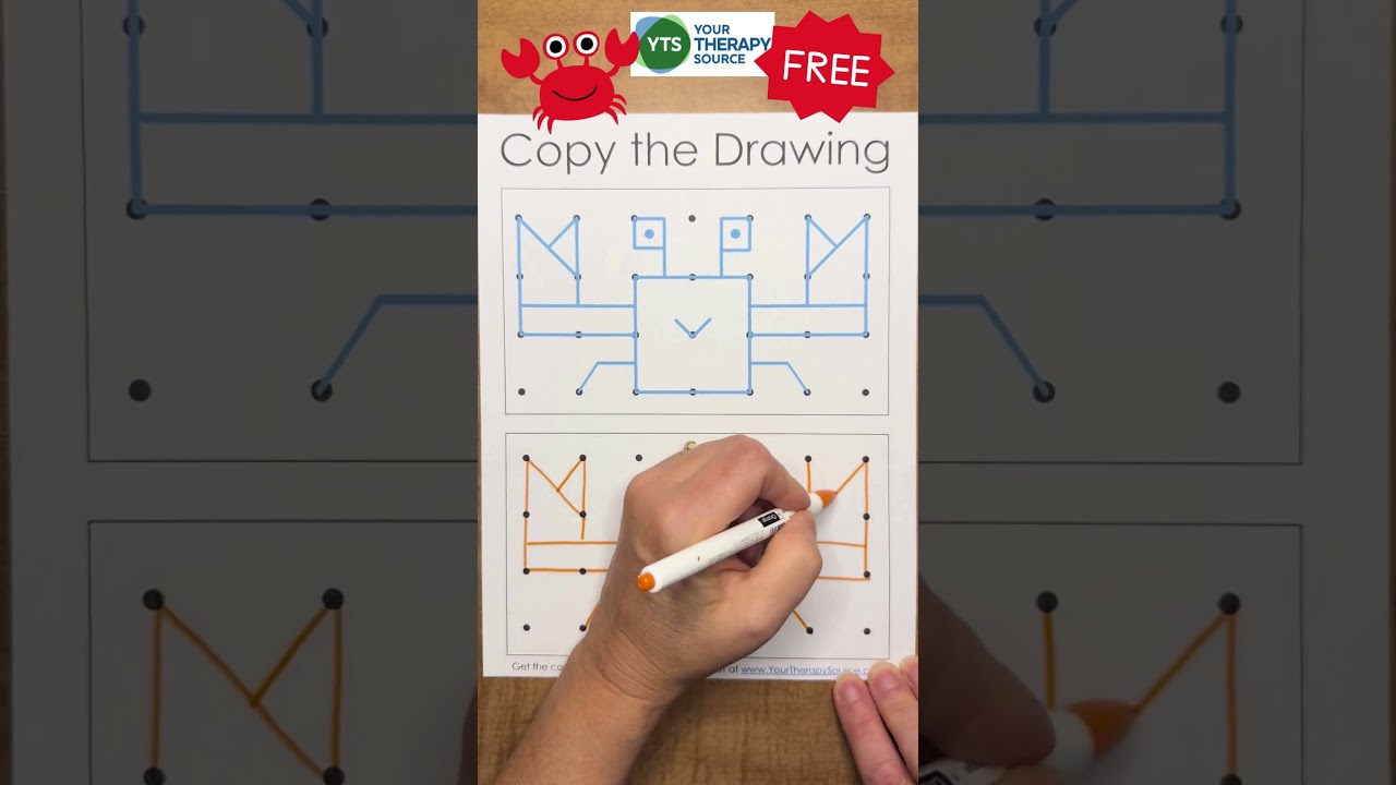 Copy the Crab Visual Spatial Freebie