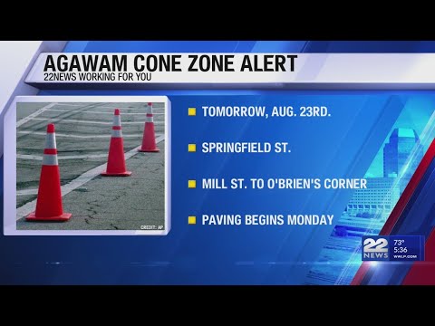 Road closures and traffic delays in Agawam during street repairs