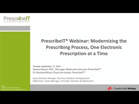 Webinar: Modernizing the Prescribing Process, One Electronic Prescription at a Time (September 2019)