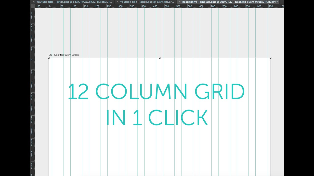 How to make a Bootstrap Grid PSD Column Guide in Photoshop CC 2015 Tutorial Part - 20/48