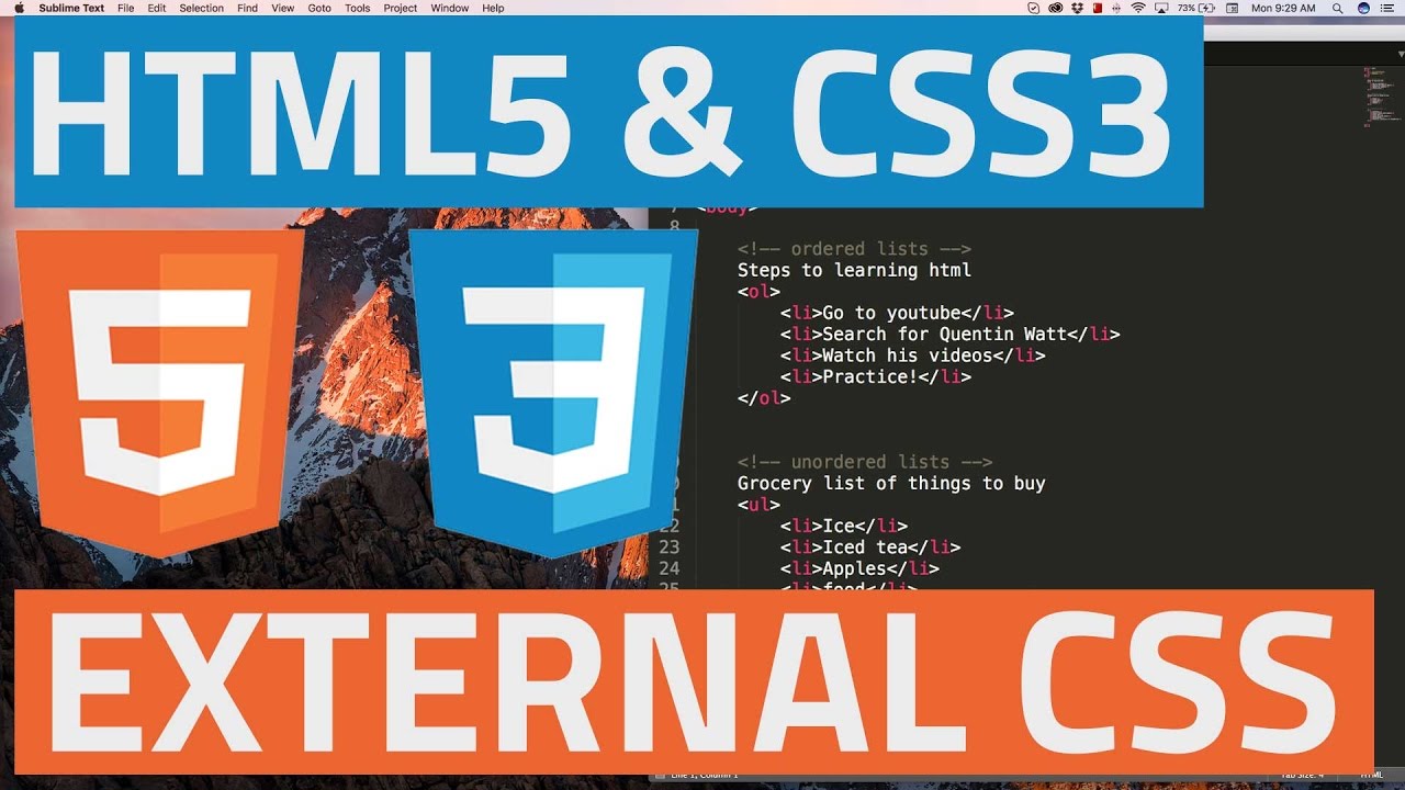 HTML5 and CSS3 beginner tutorial 13 - External Style Sheet
