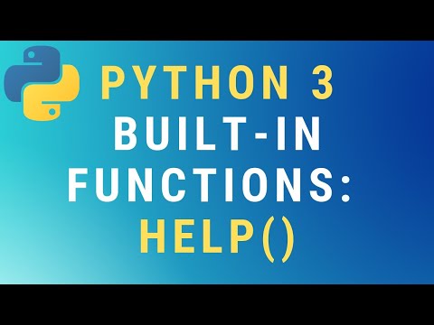 Python 3 help() built-in function TUTORIAL