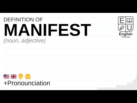 MANIFEST meaning, definition & pronunciation | What is MANIFEST? | How to say MANIFEST