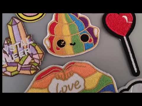 Cartoon Patch Rainbow Flag Heart Gay Stripes Embroiderd Patches for Clothing Stickers LGBT Pride