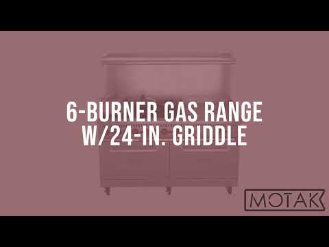 MoTak 6-Burner Gas Range w/ 24-in. Griddle (MR10-G24-C-S-3)