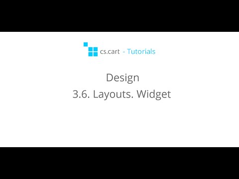 CS-Cart Tutorials. Online Store Design - CS-Cart Layouts. Widget Mode