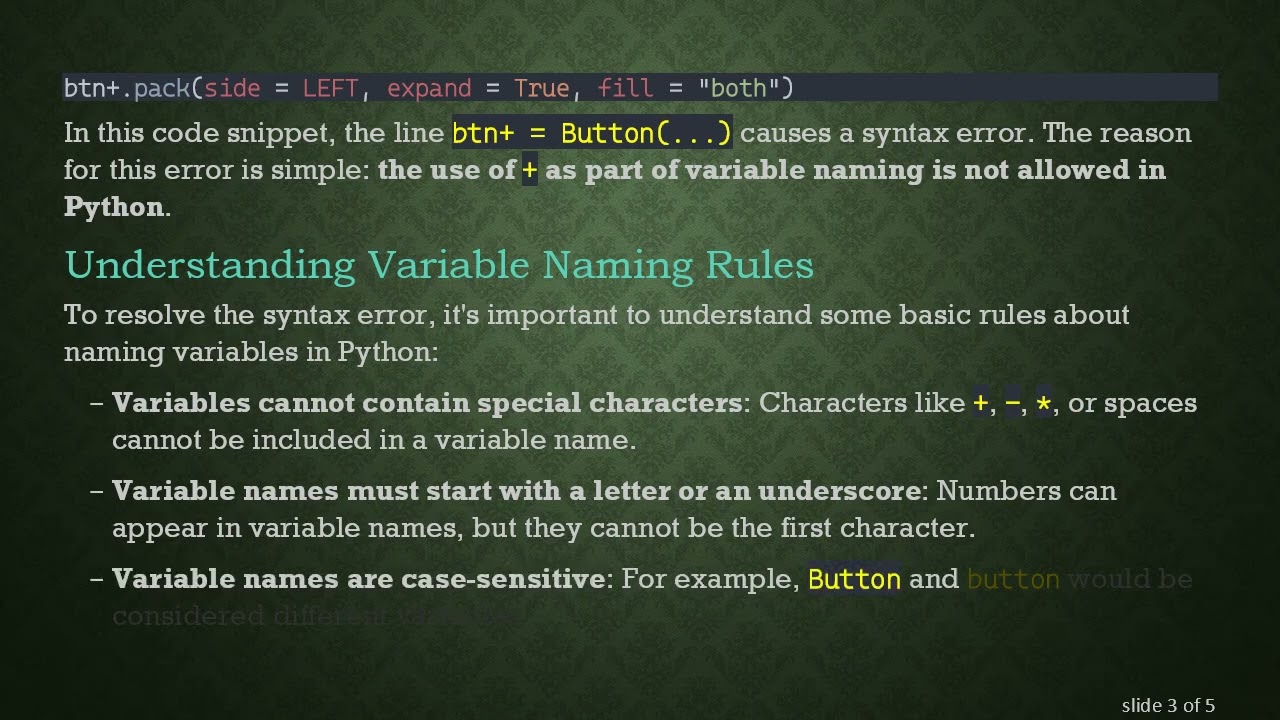 How to Resolve a Syntax Error in Python Code