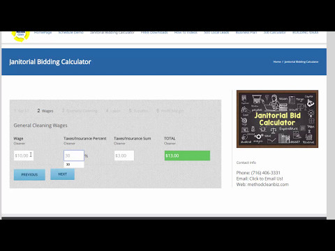 Janitorial Bidding Calculator