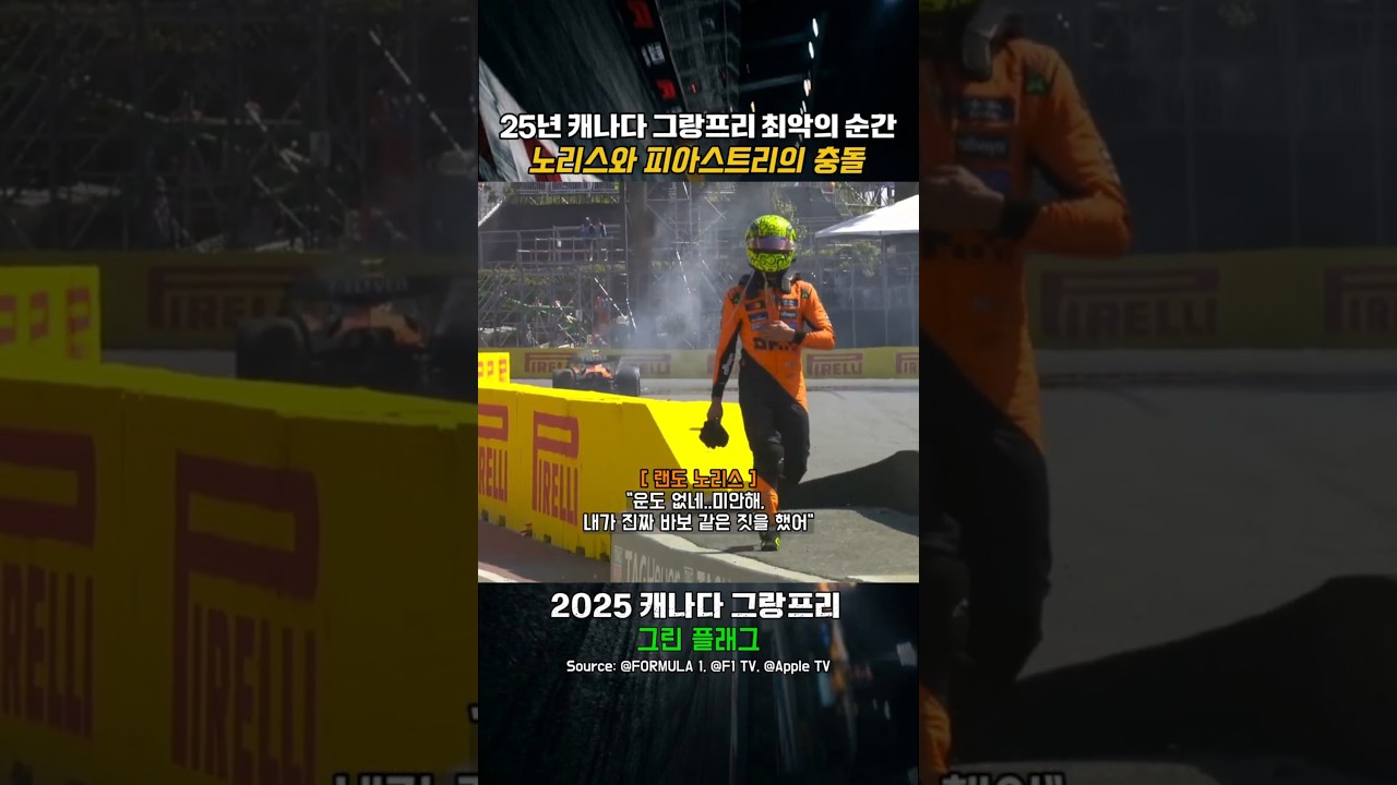 캐나다에서 충돌한 팀 메이트! 노리스와 피아스트리의 충돌 #shorts #f1  #formula1