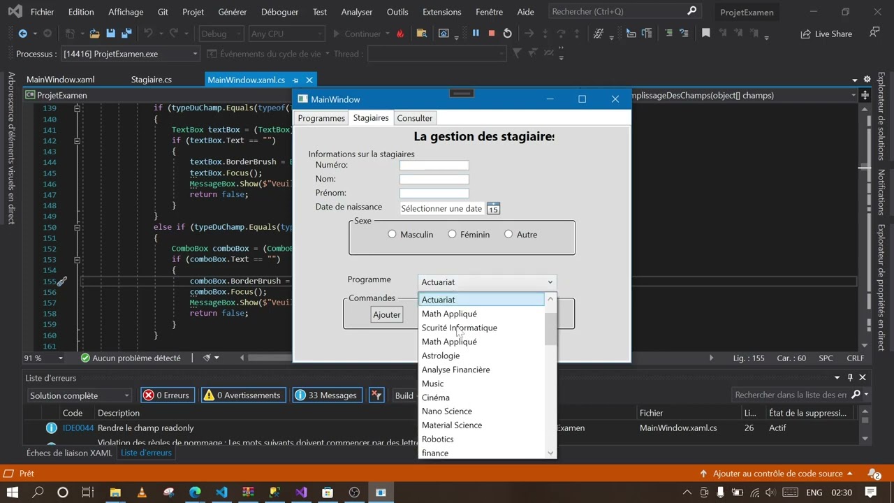 Wpf/sqlServer application