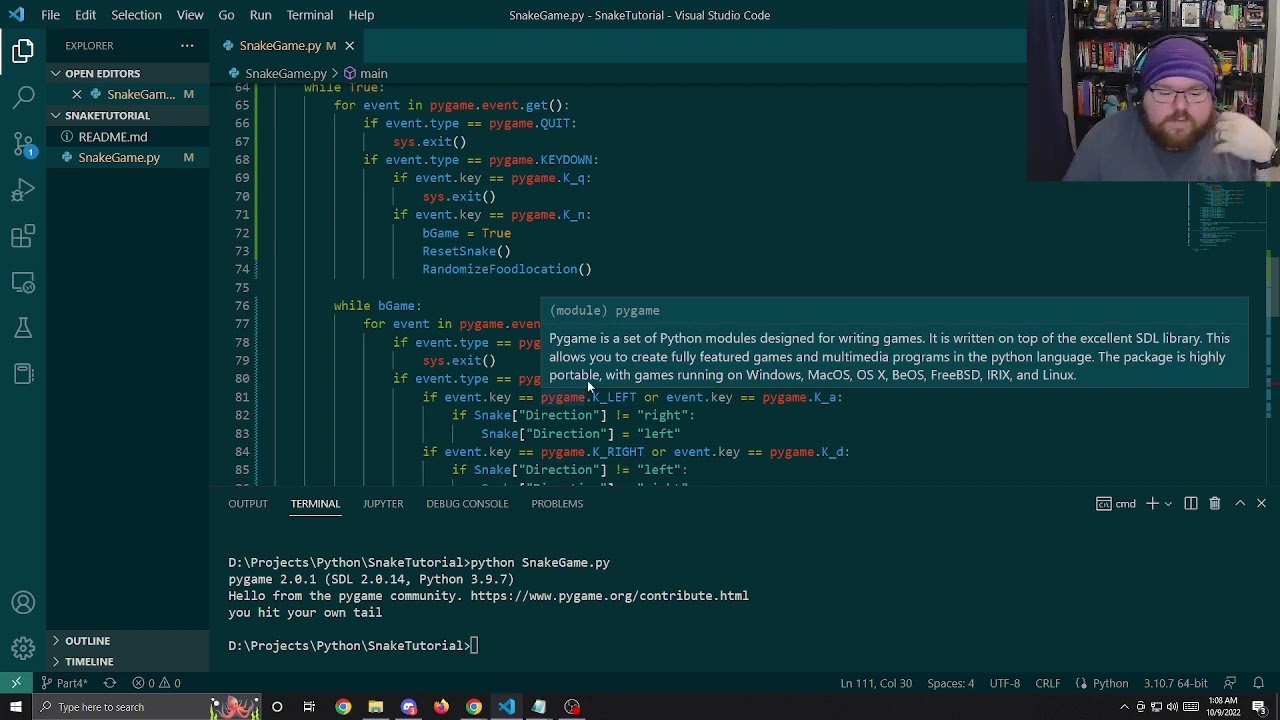 Python Pygame Snake Game (Part 5)