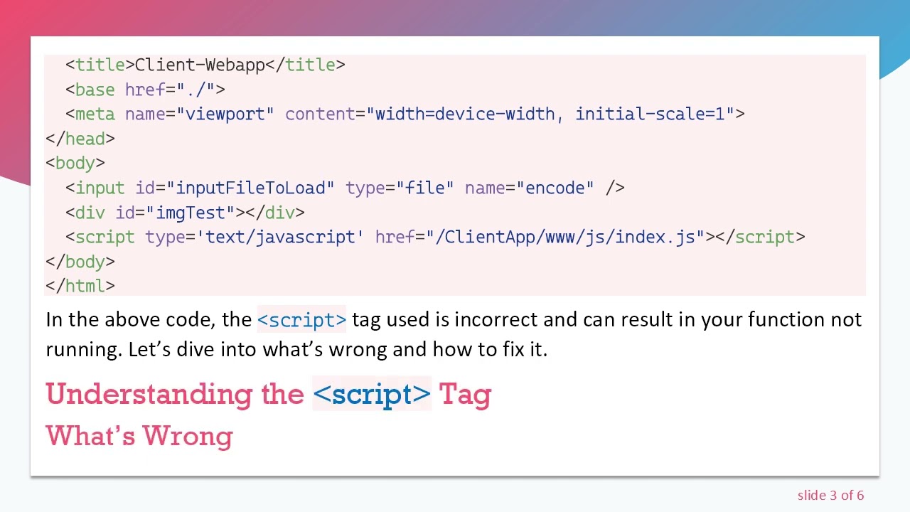 Why is my Javascript function not running from HTML?