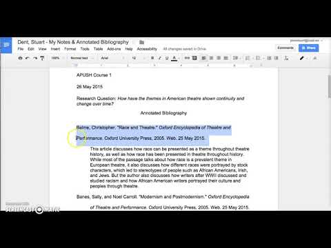 MLA Formatting HowTo: Annotated Bibliography