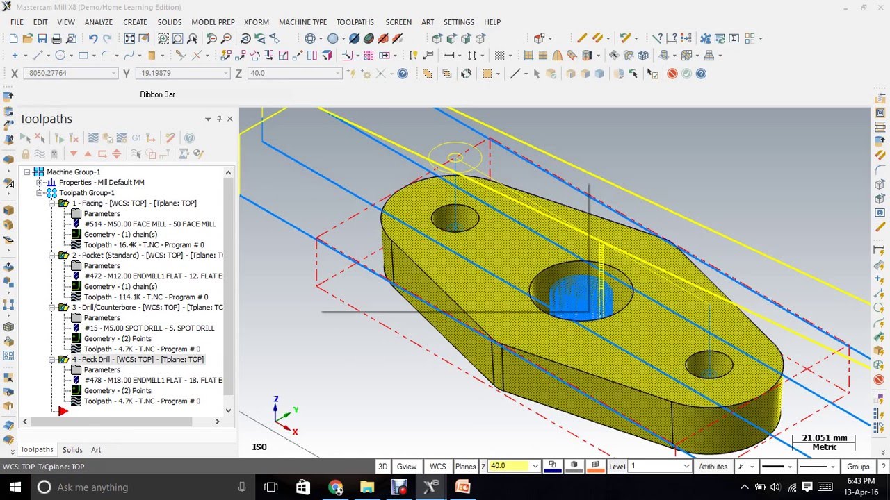 Mastercam Milling Tutorial With Simulation 2016