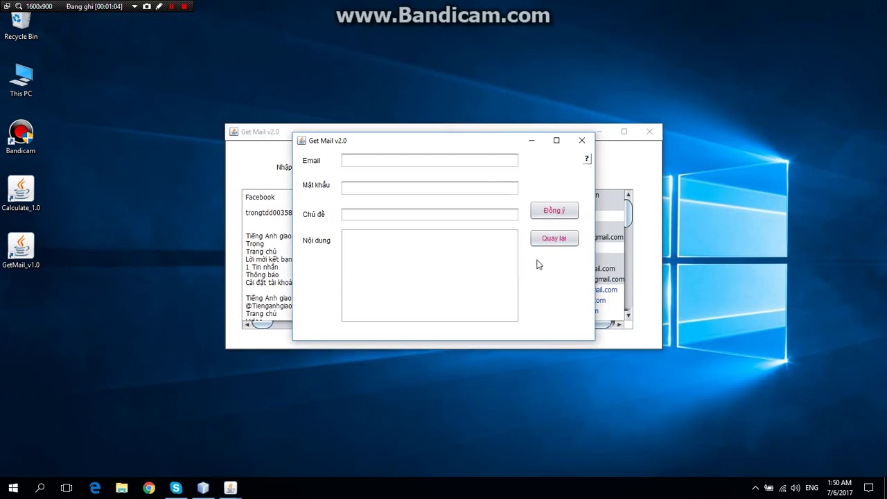 Demo tool handle email using Java Swing