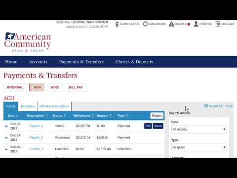 BOB- ACH Transfers