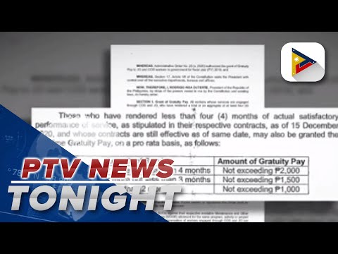 PRRD OKs gratuity pay for JO, contractual government workers