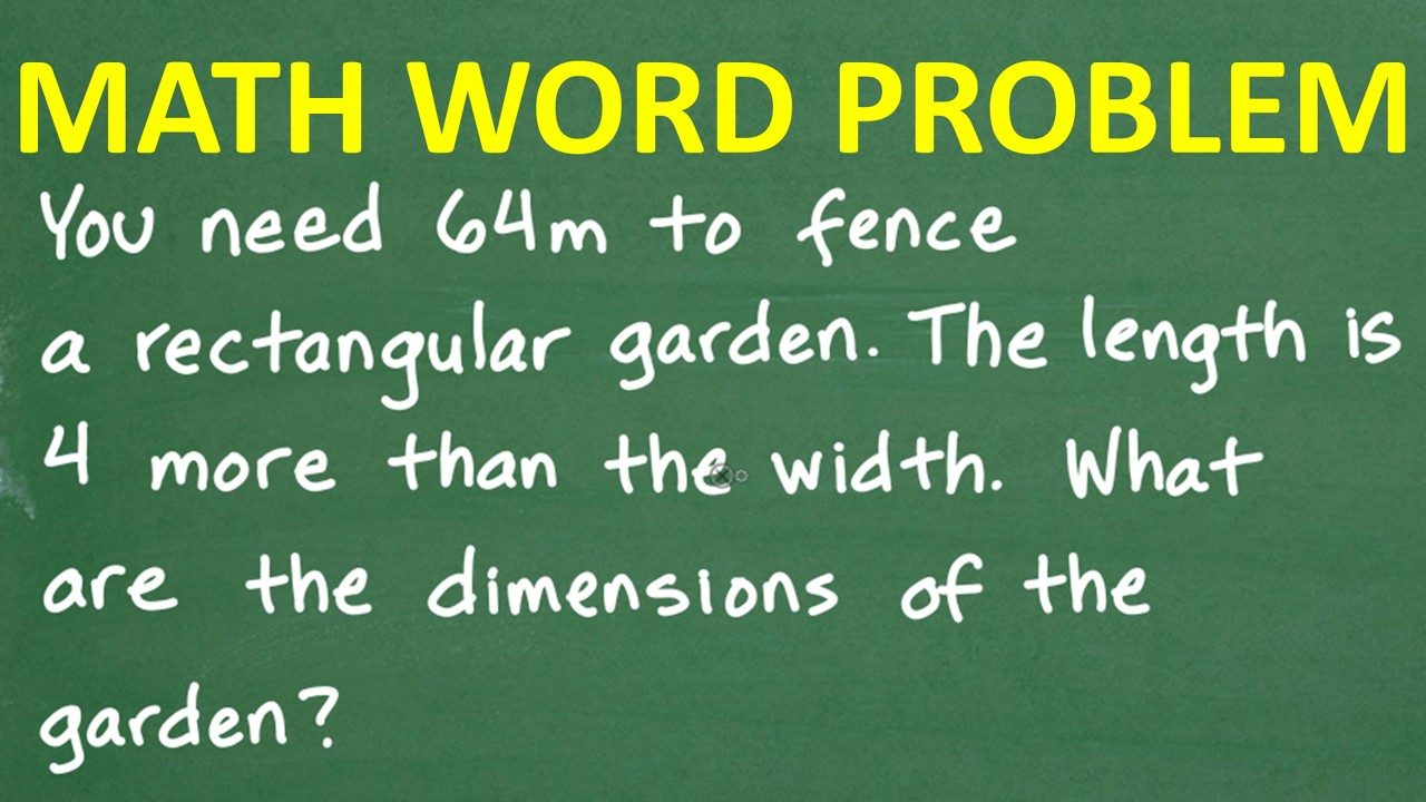 Math Word Problem- Can You Solve? 64m of Fence for a Garden — What’s the Garden’s Dimensions?