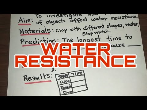 Science Activity Year 5 : WATER RESISTANCE