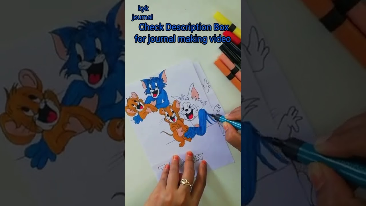 Tom and jerry stickers making with DIY supplies | #Shorts | journal with me