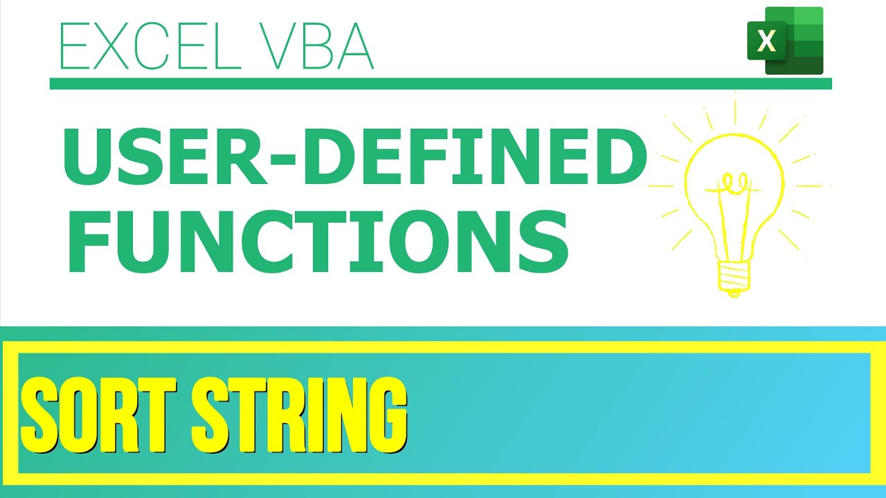 Excel VBA - User-Defined Functions|Sort String
