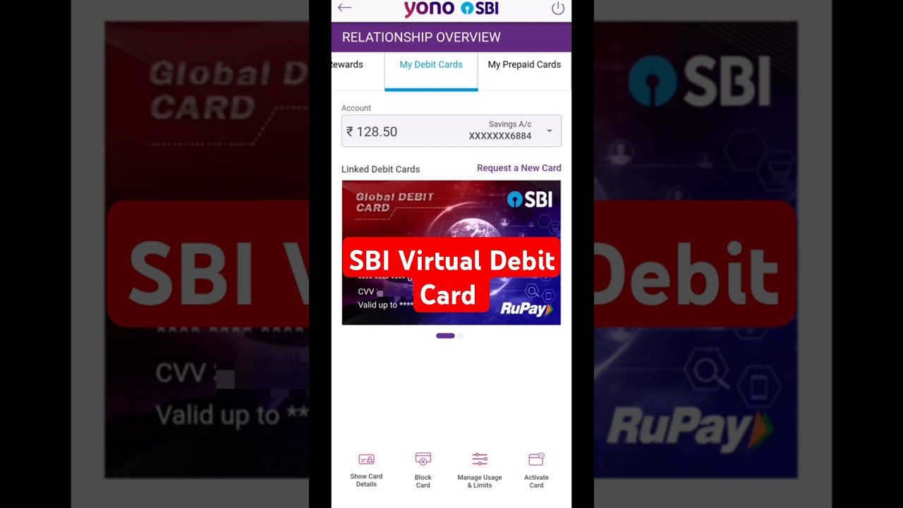 SBI Virtual Debit Card Request through SBI YONO App with Live Demo | SBI virtual debit card #sbi