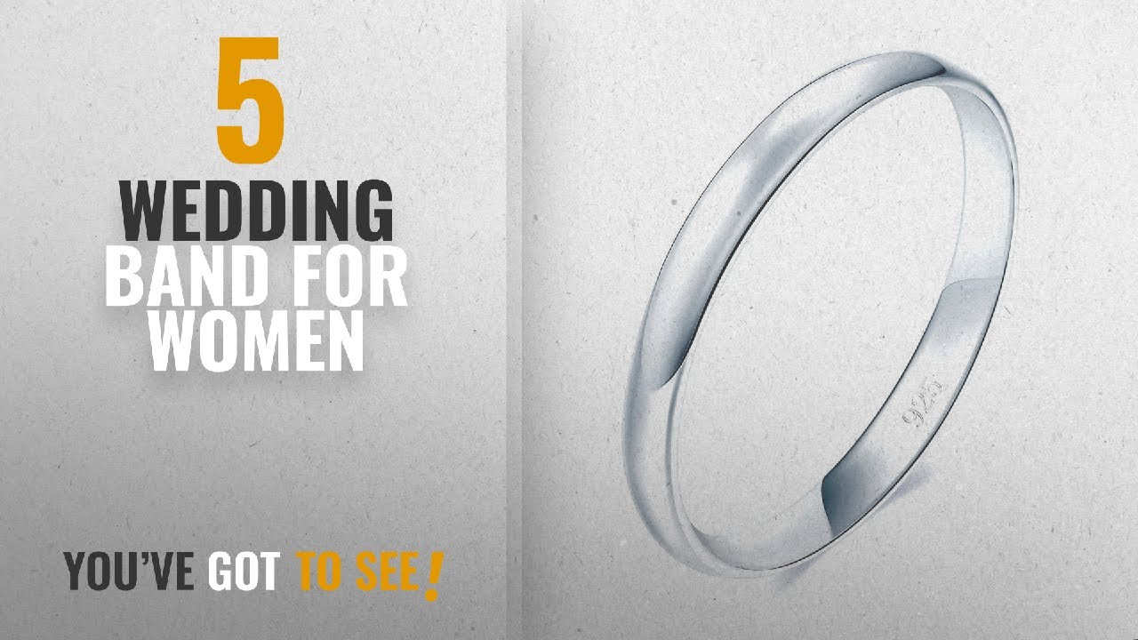 10 Best Wedding Bands For Women: BORUO 925 Sterling Silver Ring High Polish Plain Dome Tarnish