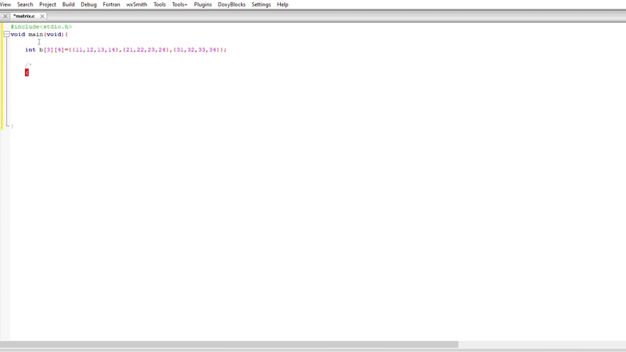 How to print a matrix using c-programming