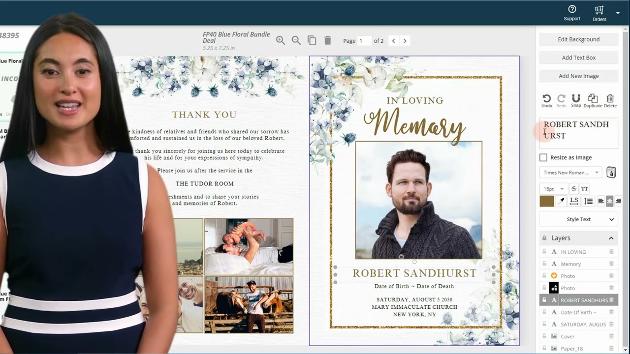 Select The Right Font For Your Funeral Program Template -Corjl