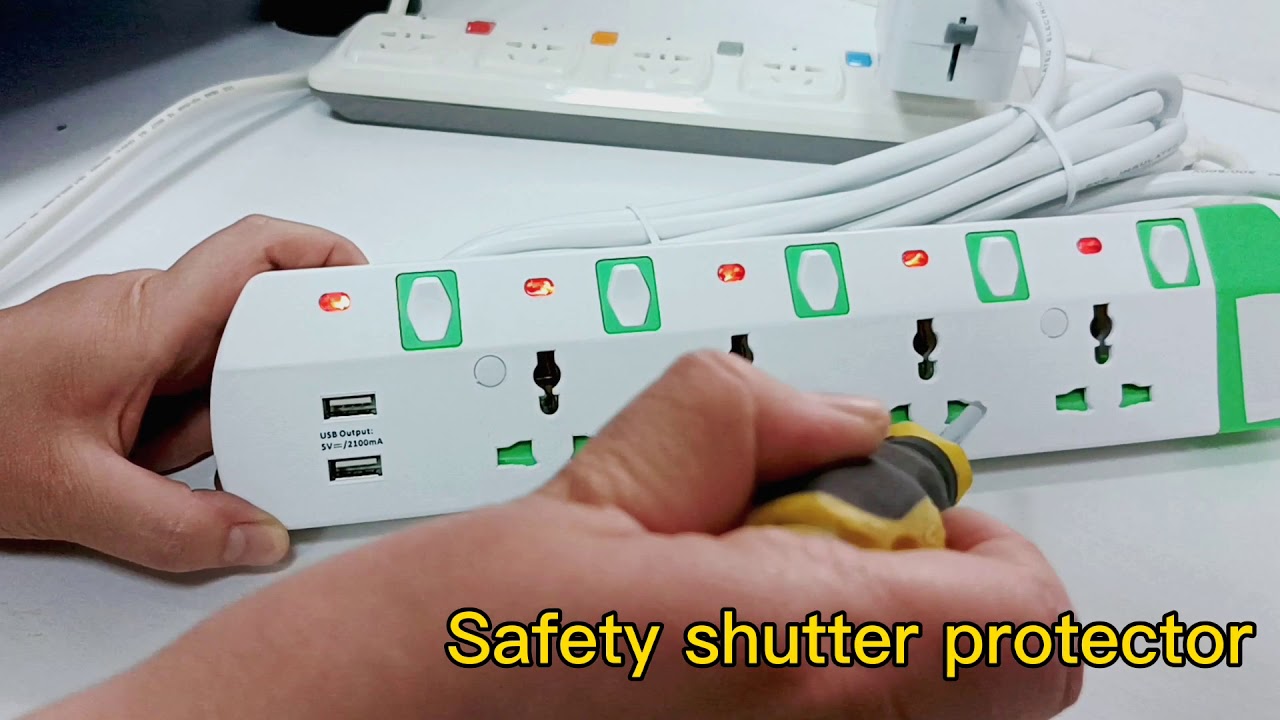 4 way USB Extension Socket with 2 usb ports