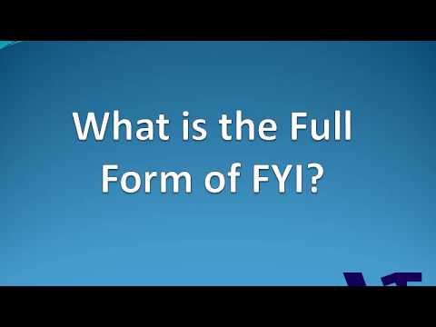 FYI Full Form | Full Form of FYI