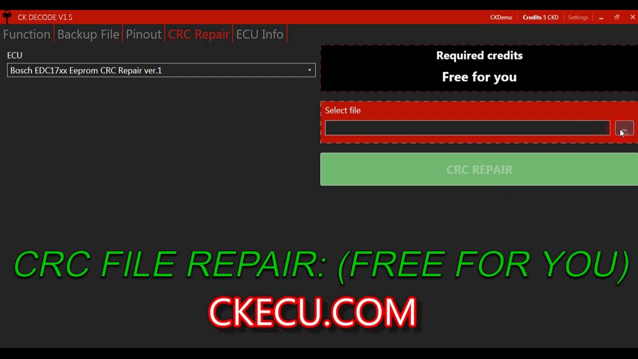 CKDecode ECU Functions Repair PinOut Compare Research BackUp!!!