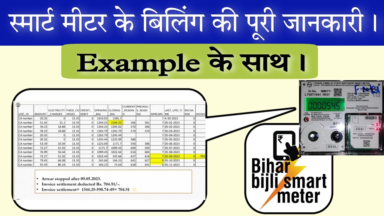 Smart Meter Complete Billing Details With Example- Arrear Installment and its Closing.