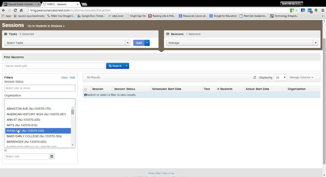 PearsonAccess Next- Test Administrator- KeyTask 2: Locating Test Session