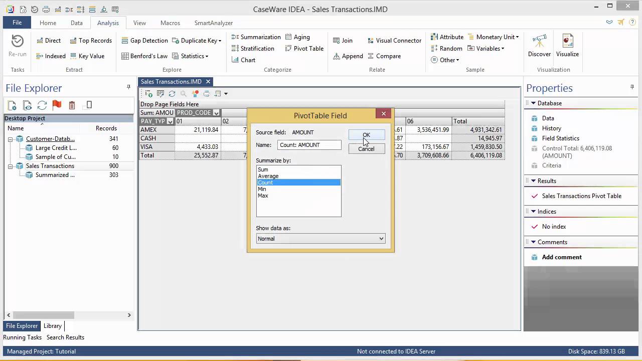 IDEA 10 Tutorial: Pivot Tables