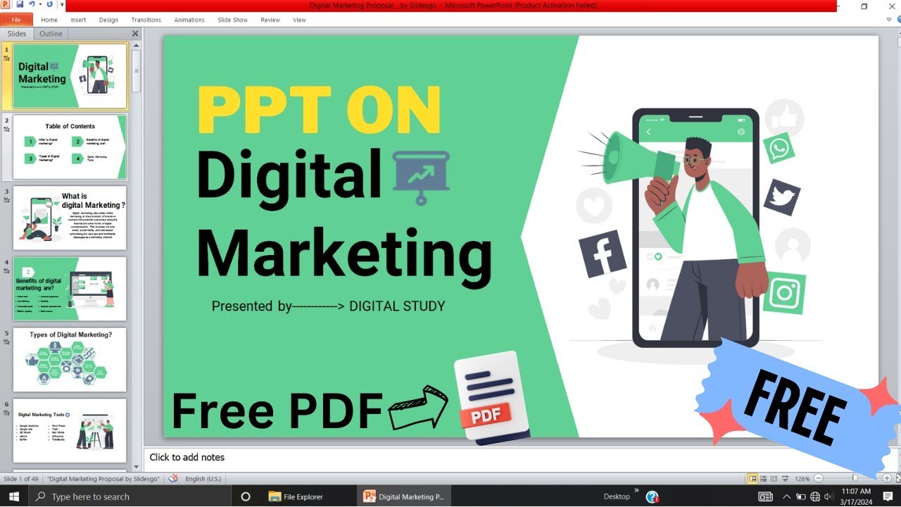 Social media marketing powerpoint presentation//#ppt /#digitalmarketing