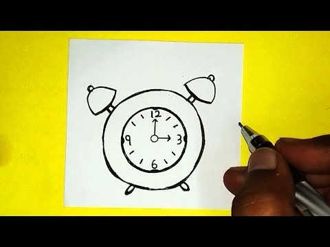 How to draw Alarm Clock drawing for kids | Easy step by step drawing ...