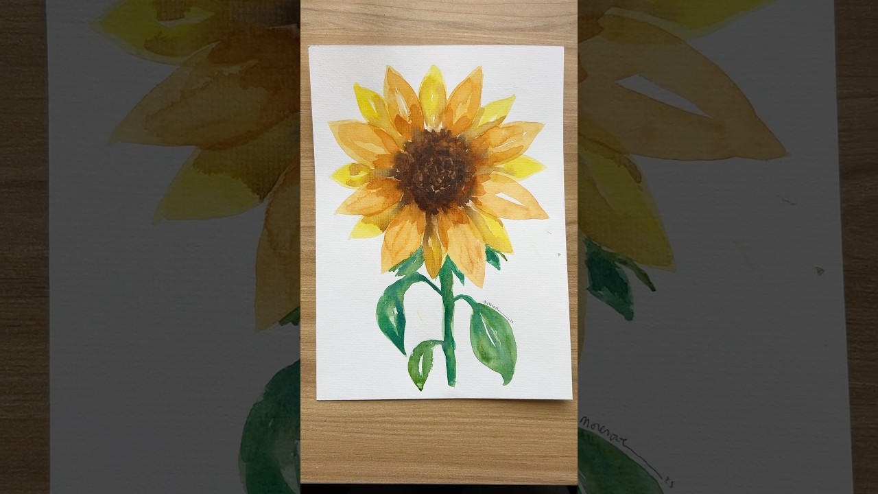 Girasoles muy fáciles en acuarela #art #arteparaprincipiantes #dibujo #arte #acuarela