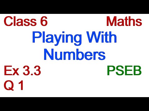 Q1 | Ex 3.3 | Class 6 | Playing With Numbers | Chapter 3 | PSEB | Maths