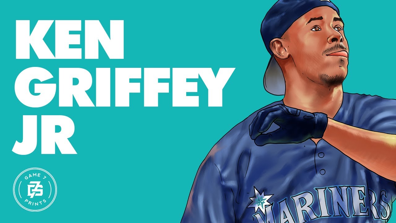 Ken Griffey Jr of the Seattle Mariners Game 7 Baseball Poster Print Art