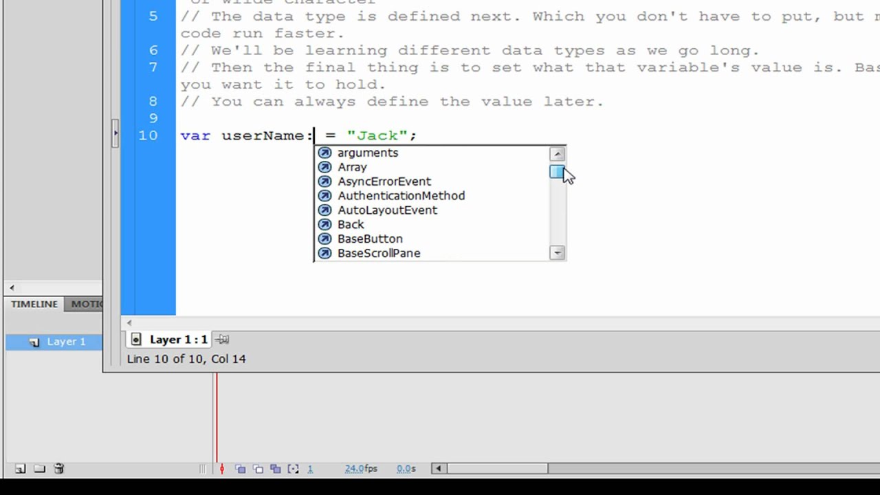 Flash CS3/CS4 Actionscript 3.0 Basics Tutorial(Variables 02)