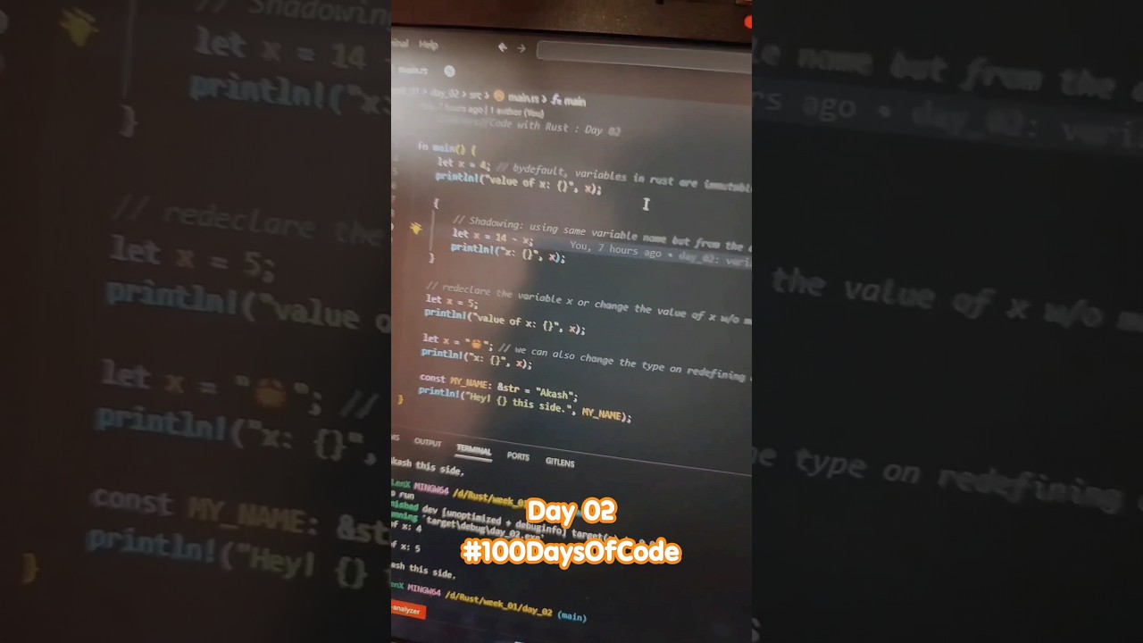 Day 02 of 100DaysOfCode with Rust #coding #programming